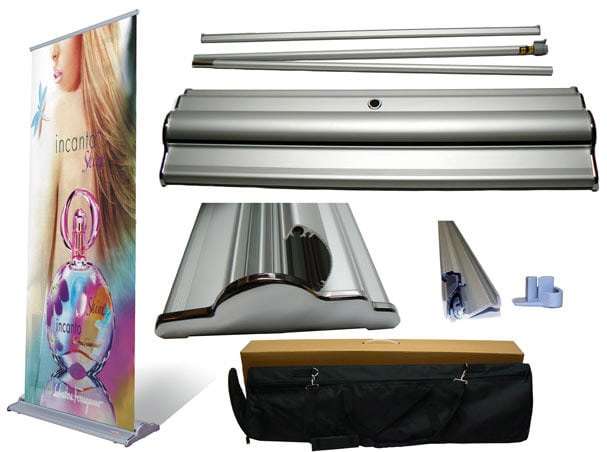 Deluxe Retractable Snap Flat Base Banner Stand - Single Sided - Trade ...